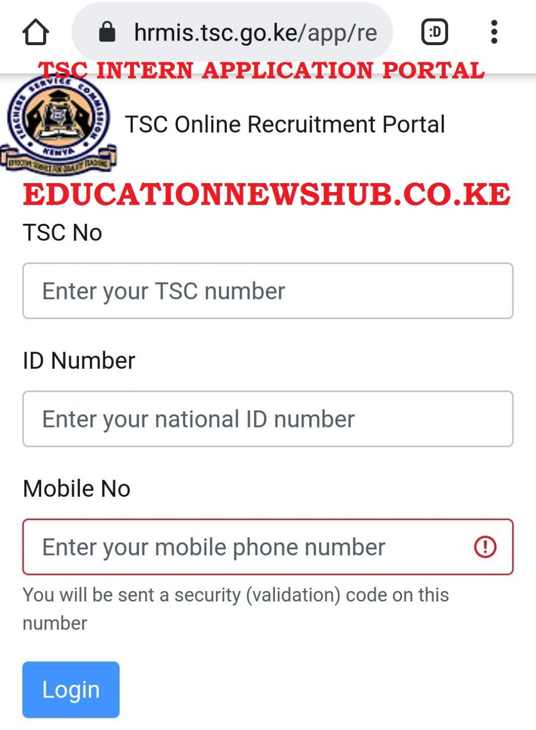 TSC internship application portal and step by step application guide - Newsblaze.co.ke