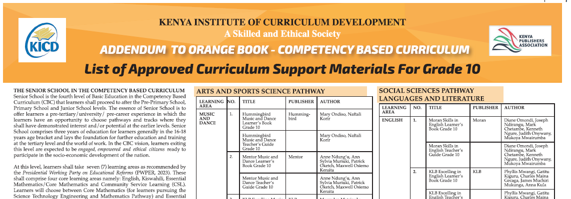 List Of Approved Theartre & Film Textbooks For Grade 10-12 {MoE ...