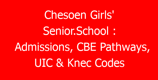 Chesoen Girls' Senior.School : Admissions, CBE Pathways, UIC & Knec ...